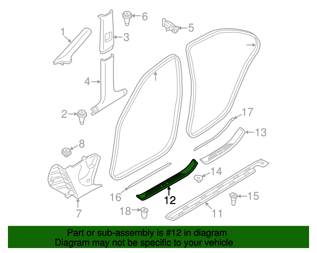 1997-2003 BMW Sill Plate 51-47-8-178-119 | BMWPartsDirect.com