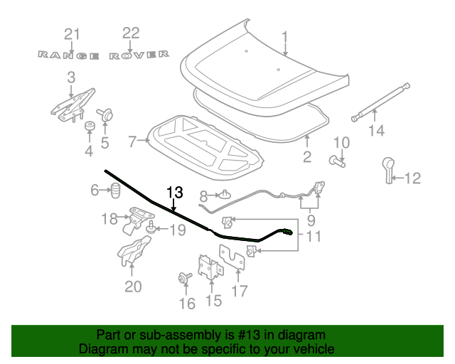 2010-2016 Land Rover Release Cable LR013888 | JaguarParts.com