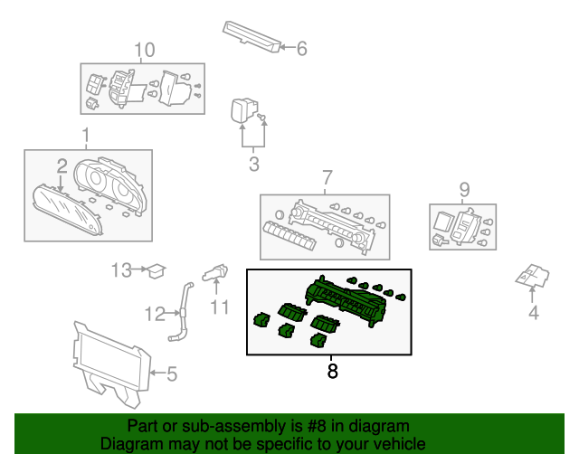 79500-TA0-C32ZA - Control Assembly Heater *NH693L* (Gun Metallic ...