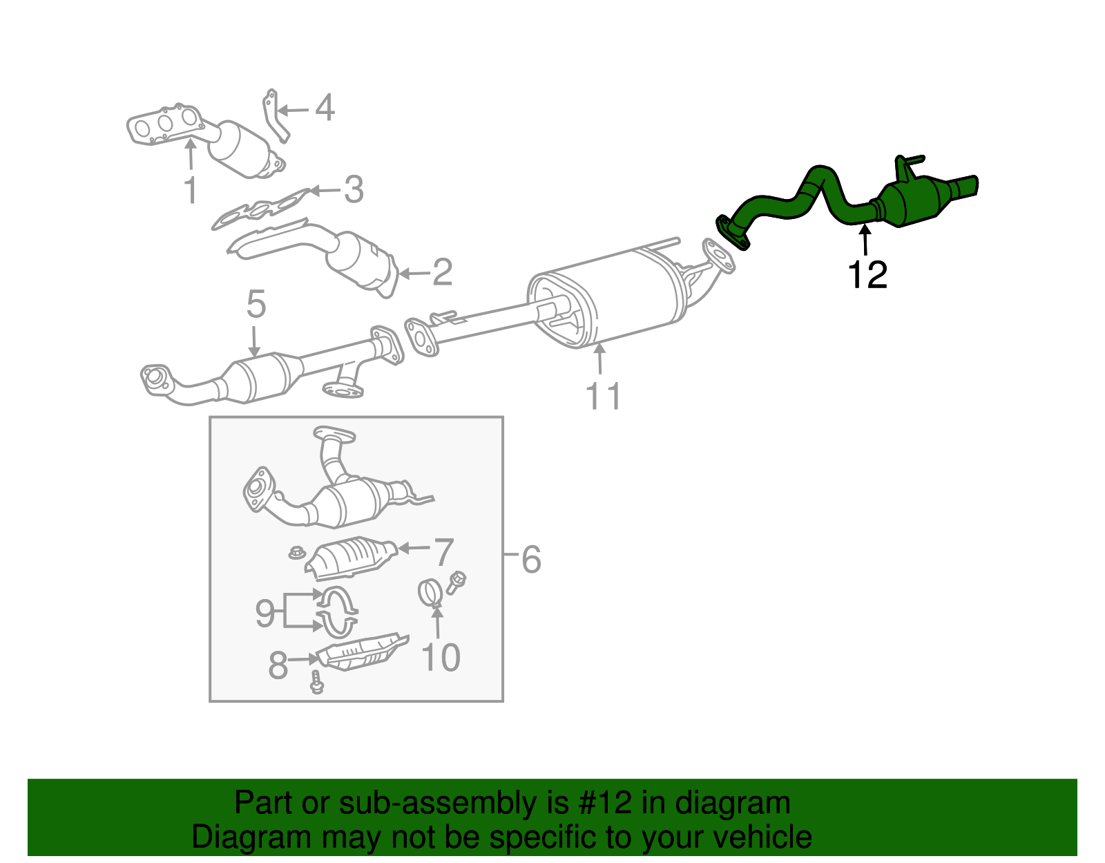 Genuine Toyota Muffler & Tail Pipe part# 17430-31410 for 2003-2009 ...