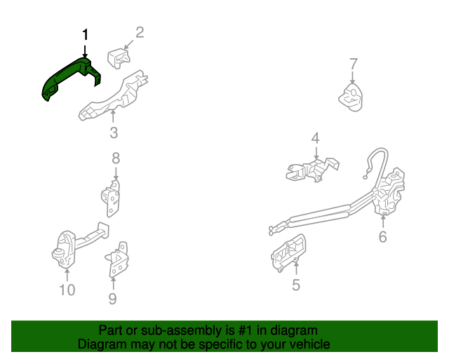 Genuine Handle, Outside for 2007-2012 Hyundai Veracruz | Part# 82651 ...
