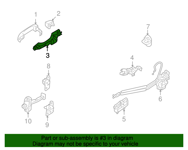 83665-3J000 - Exterior Door Handle Base 2007-2012 Hyundai Veracruz ...