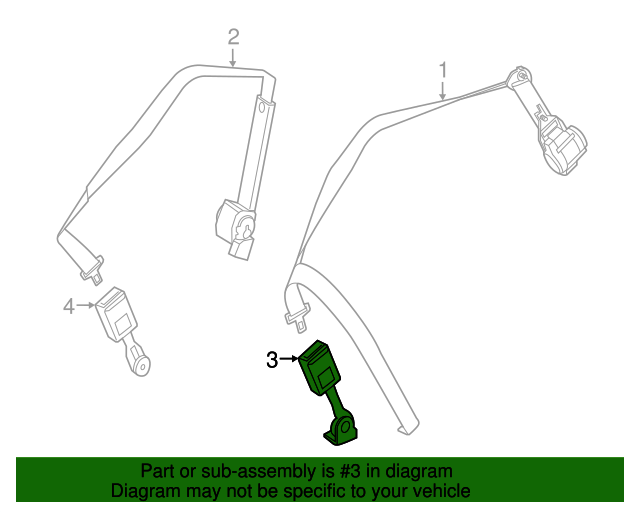 166-860-05-69 - Buckle 2012-2019 Mercedes-Benz | Mercedes-Benz USA Parts