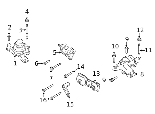 2009-2019 Ford Engine Mount Bolt W712948-S437 | OEM Parts Online