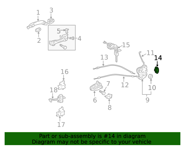 1998-2022 Toyota Door Lock Striker Plate 69410-AA030 | OEM Parts Online