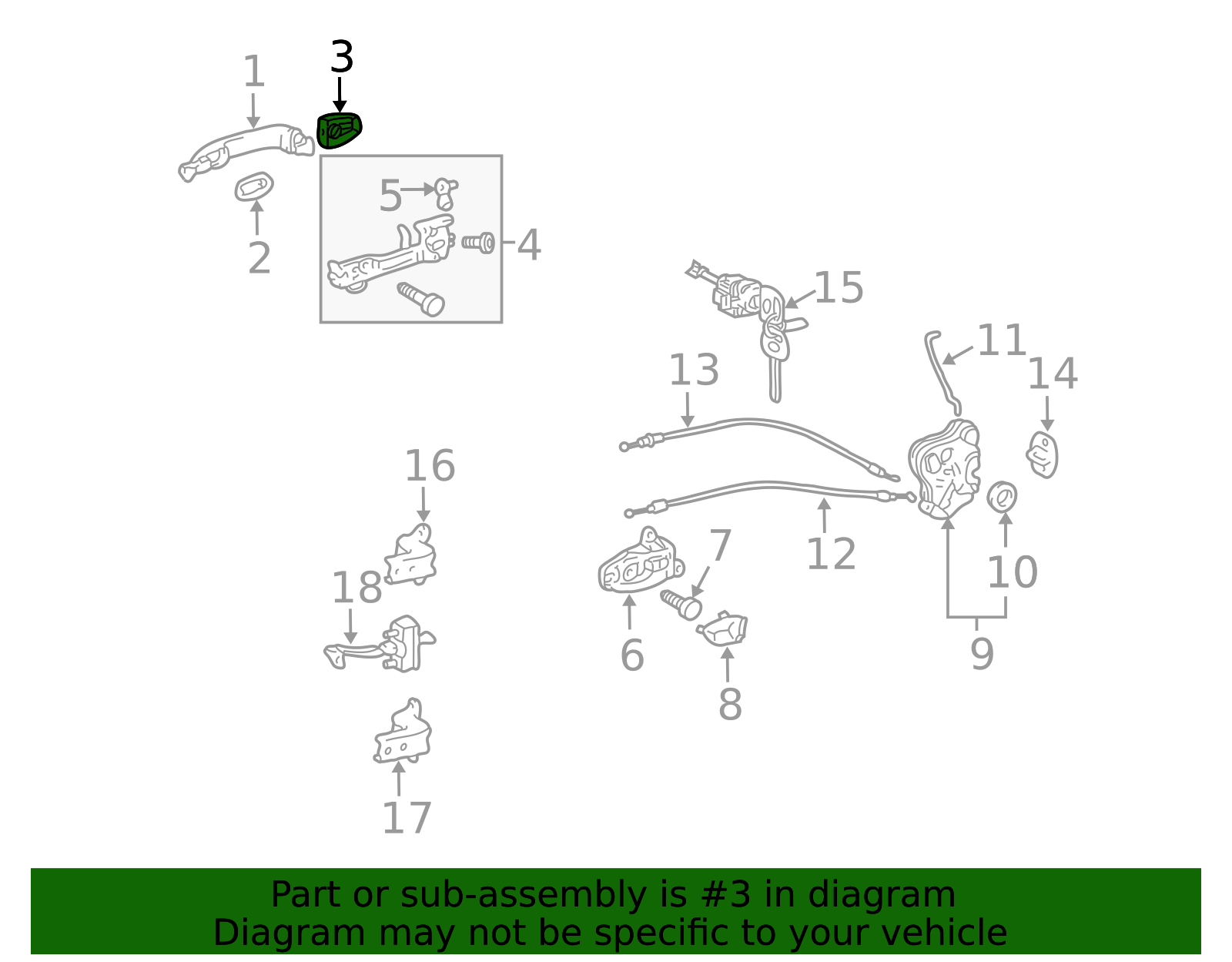 2010-2024 Toyota 4Runner Handle Bezel 69250-35020 | Toyota San Diego Parts
