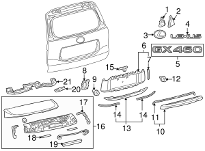 2017-2021 Lexus GX460 Spoiler Assembly 76085-60100-C1 | OEM Parts Online