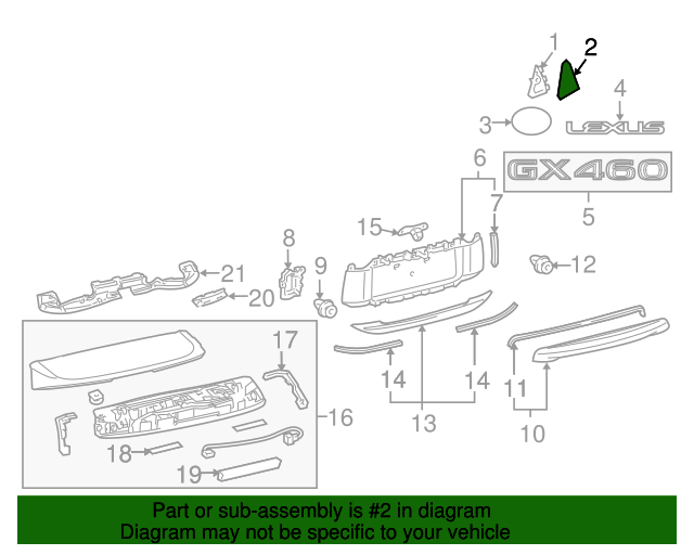 76814-60020 - Door Molding 2010-2023 Lexus GX460 | AutoNationParts.com