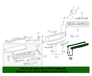Lexus OEM Upper Molding Part# 76812-60100 | OEM Vehicle Parts