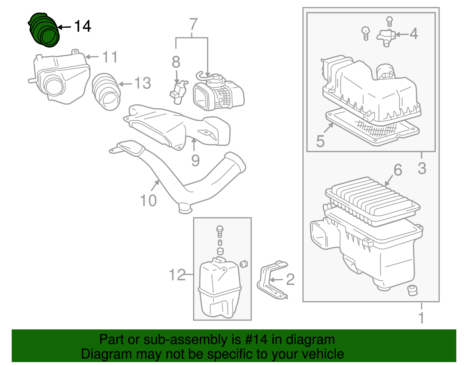 Genuine Toyota Engine Air Intake Hose part# 17882-AA020 for 2004-2006 ...