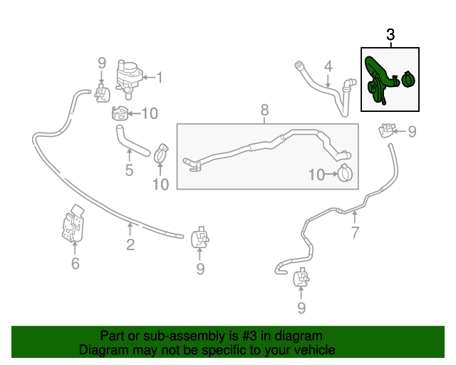 2010-2018 Mercedes-Benz HVAC Heater Hose 212-830-04-96 | MB OEM Parts