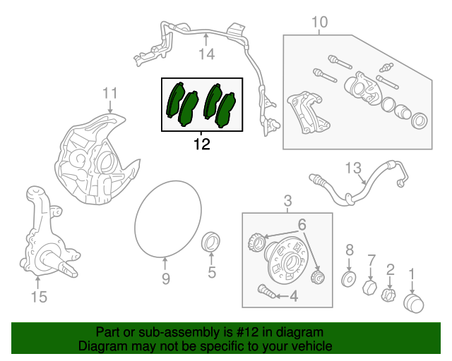 1999-2004 Toyota Tacoma Brake Pads Front 04465-04040 | Toyota Parts Center