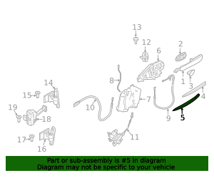 51219491488 - 2017-2020 BMW Handle, Outside Insert (51-21-9-491-488 ...