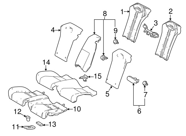 71078-11020-C5 - Seat Back Cushion Cover 2018-2020 Lexus ...