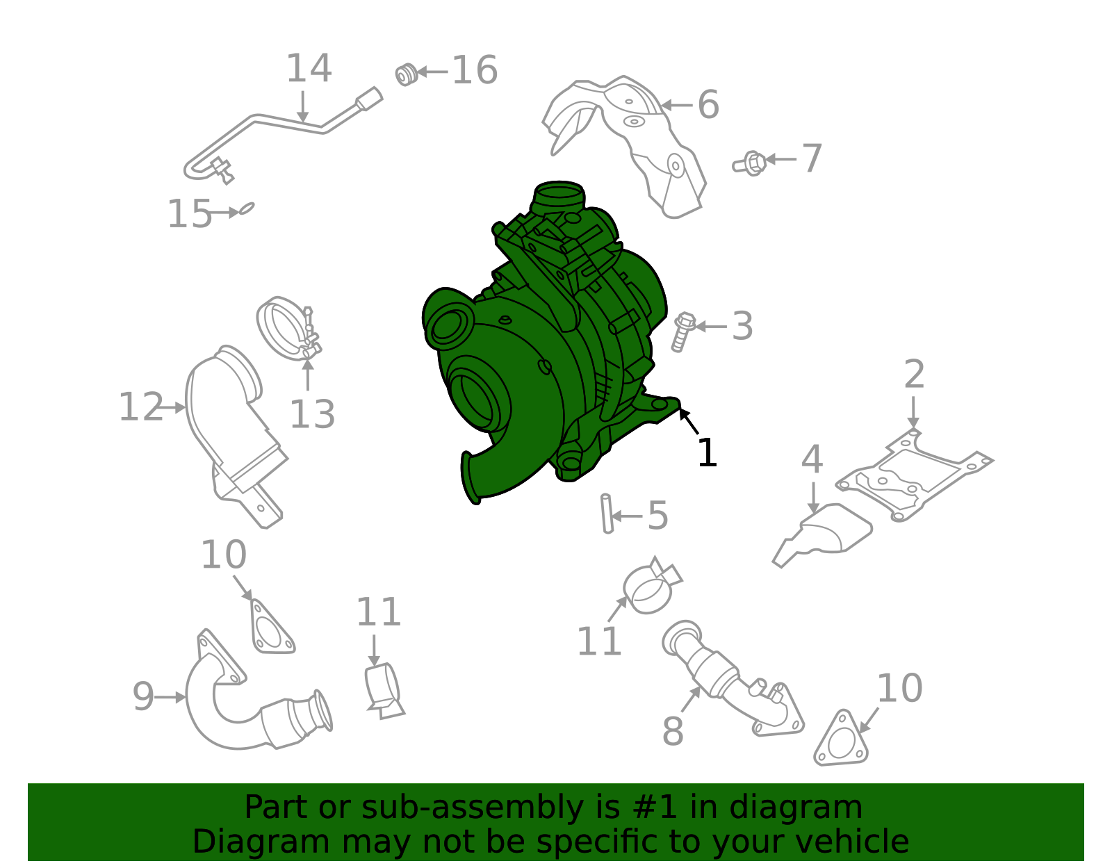 LC3Z-6K682-A - Turbocharger 2020-2022 Ford | Ford Parts Direct