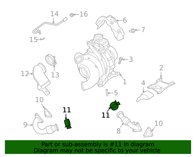 HC3Z-5E258-C - Exhaust Clamp 2017-2022 Ford | Ford Parts Direct