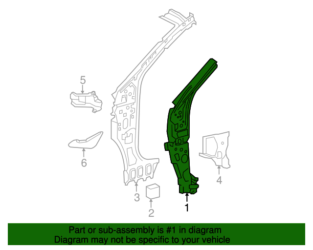 2015-2018 Toyota RAV4 Hinge Pillar Reinforced 61109-0R050 | Toyota ...