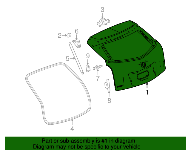 2010-2016 Cadillac SRX Liftgate 23495091 | GMPartsDirect.com