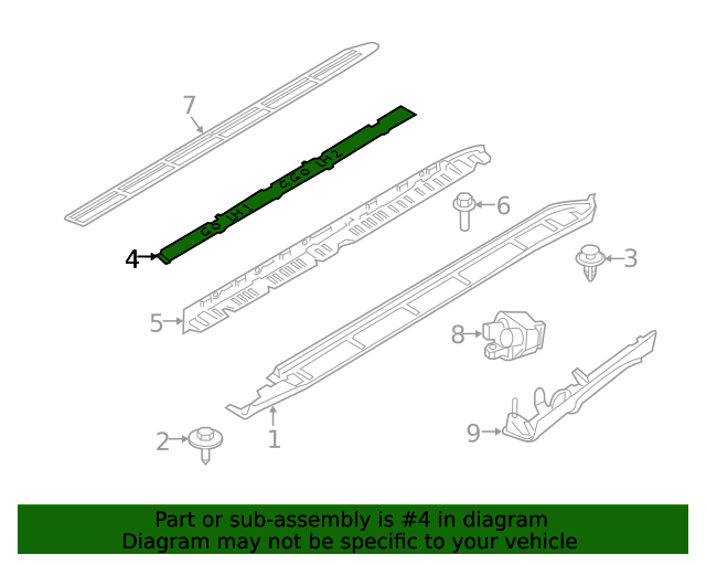 2019-2024 BMW X7 Insert, rocker panel, running board, lft 51-77-7-468 ...