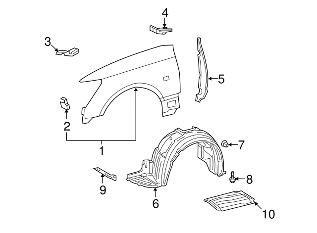 2004-2006 Lexus LS430 Fender Liner 53805-50030 | OEM Parts Online