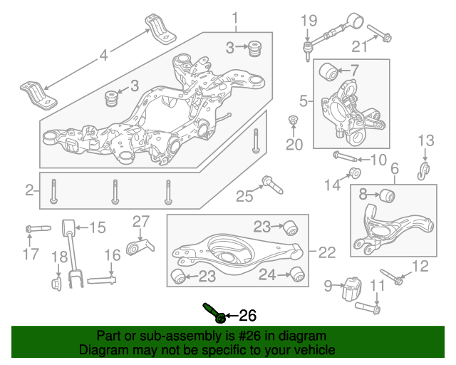2009-2024 Ford Rear Lower Control Arm Bolt W711479-S439 | QuirkParts