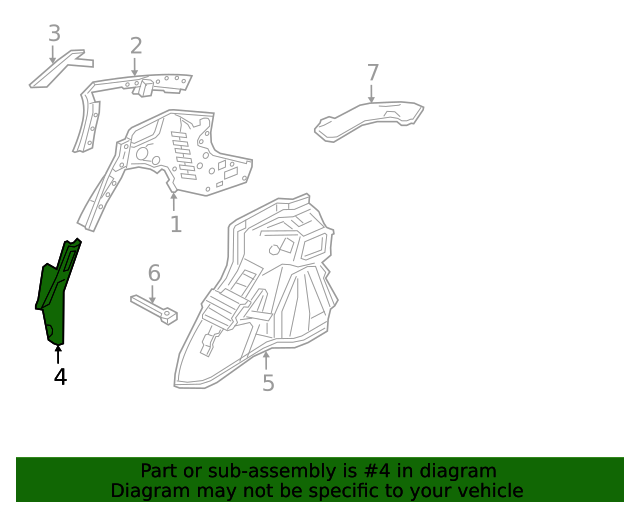 2018-2020 Honda Civic Extension, L Rear Wheel Arch Reinforcement 64720 ...