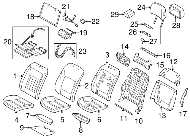 52-10-9-175-455 - Headrest Base 2010-2018 BMW | AutoNationParts.com