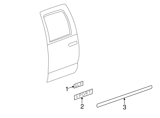 2002-2007 Dodge Side Molding 5HC44GW7AB | TascaParts.com