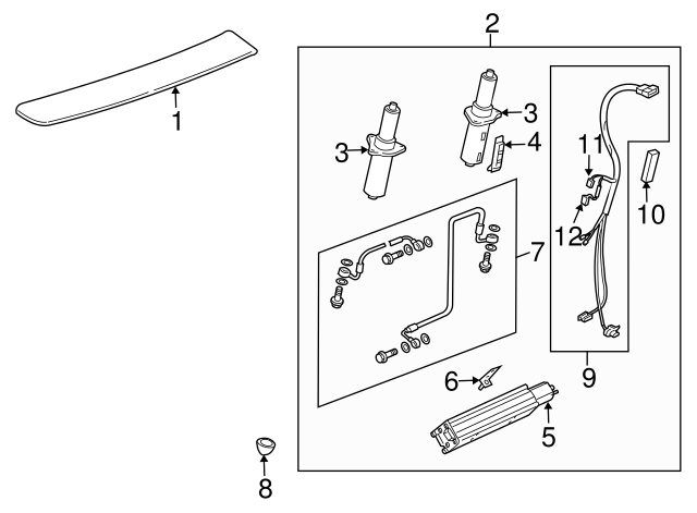 2001 Porsche 911 Power Rear Spoiler Switch 996-613-155-00-A02 | Gaudin ...