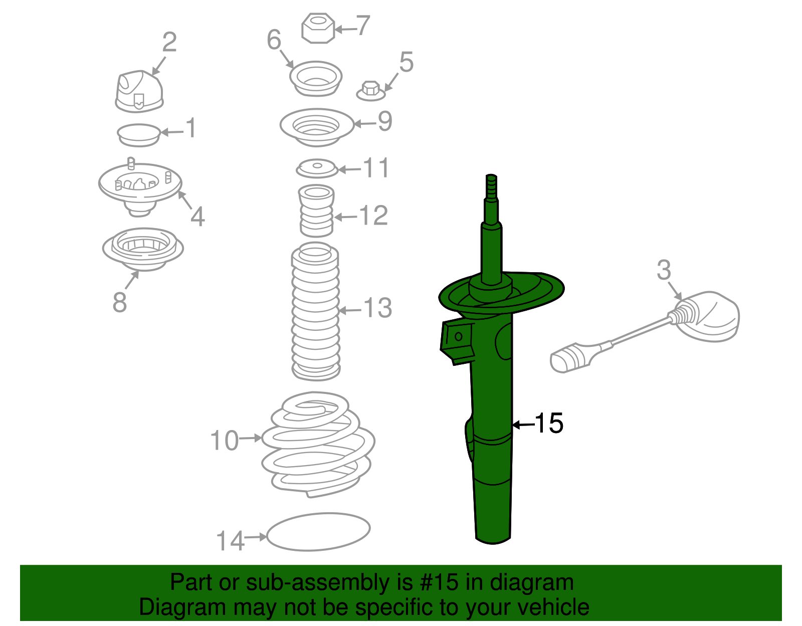 31316777671 - 2002-2006 BMW Front Strut (31-31-6-777-671) | BMW of ...
