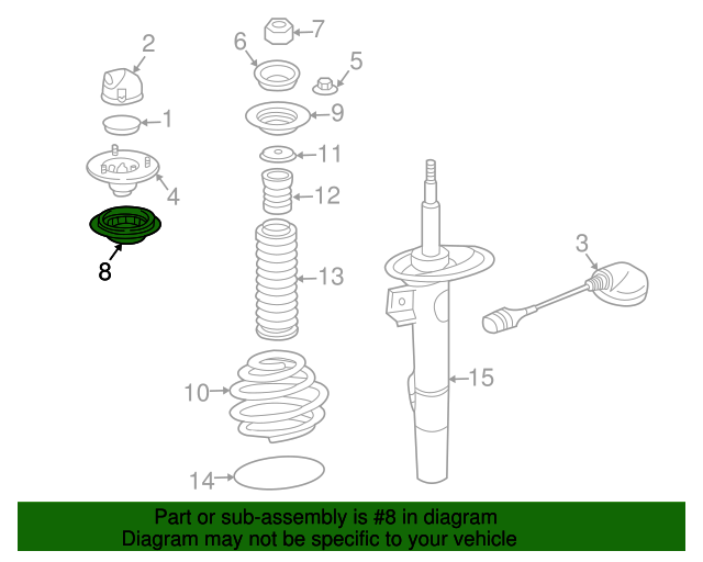 31-33-1-090-612 - Suspension Strut Bearing 1995-2010 BMW ...