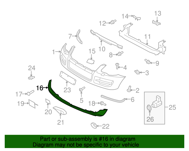2007-2010 Volkswagen Touareg Spoiler 7L6-807-061-AC-9B9 | OEM Parts Online