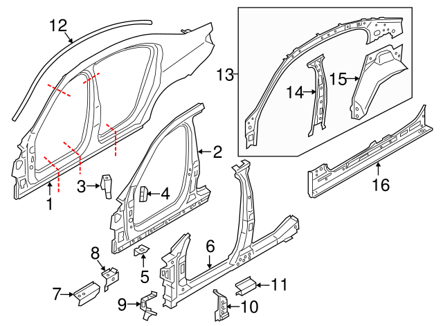 41-21-7-425-177 - Reinforcement plate, rocker panel 2016-2022 BMW ...