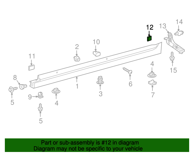 Genuine OEM Rocker Molding Protector Part# 75863-06240 Fits 2018-2023 ...