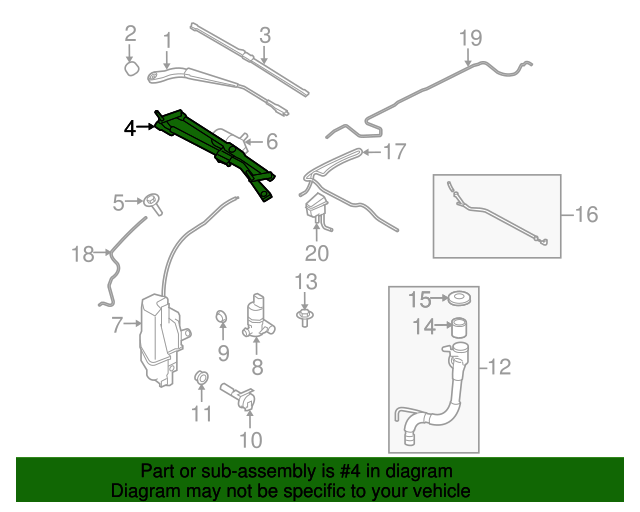 Genuine Wiper Linkage for 2008-2015 Land Rover LR2 | Land Rover Part ...