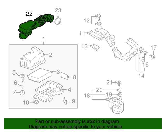 Hyundai - 28138-3K020 - Intake Hose - 2009-2010 Hyundai Sonata | OEM ...