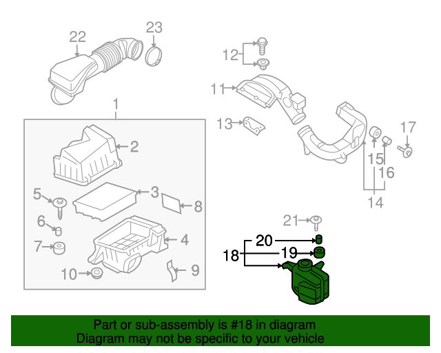 28190-3K010 - Engine Air Intake Resonator 2006-2010 Hyundai Sonata ...