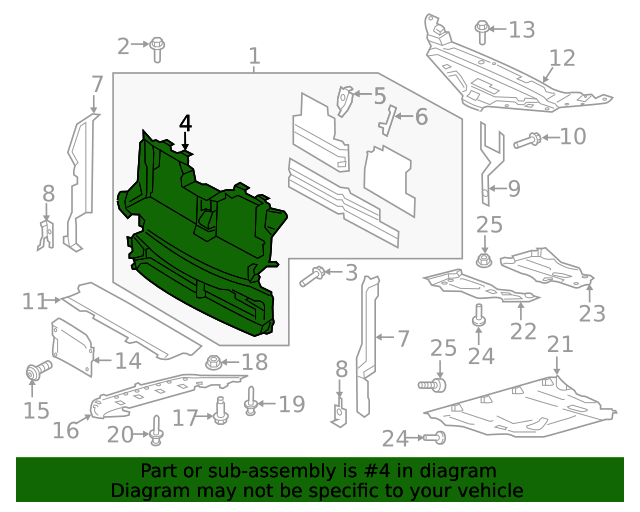 KA1Z-8B455-B - Bracket Radiator Grille 2019-2021 Lincoln Nautilus ...