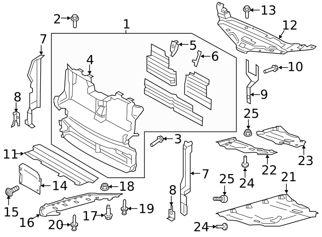 KA1Z-8B455-B - Bracket Radiator Grille 2019-2021 Lincoln Nautilus ...