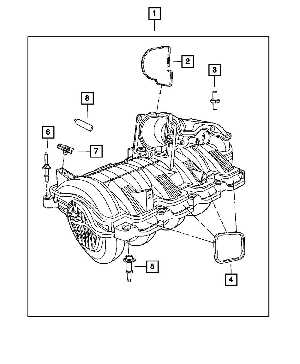 53010310AB - 2001-2012 Mopar - Intake Manifold Seal | Mopar OEM Parts ...