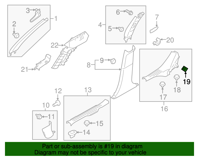 2013-2020 Subaru Rear Sill Plate Retainer 909100037 | TascaParts.com