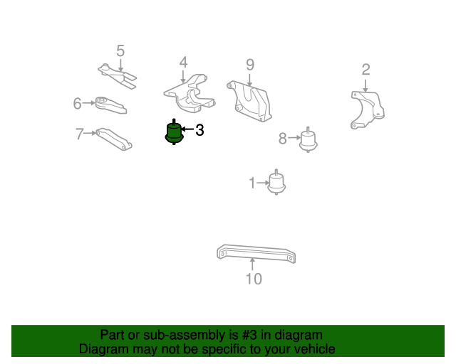 2009-2017 GM Engine Rear Mount 25840450 GM | GMPartsDirect.com