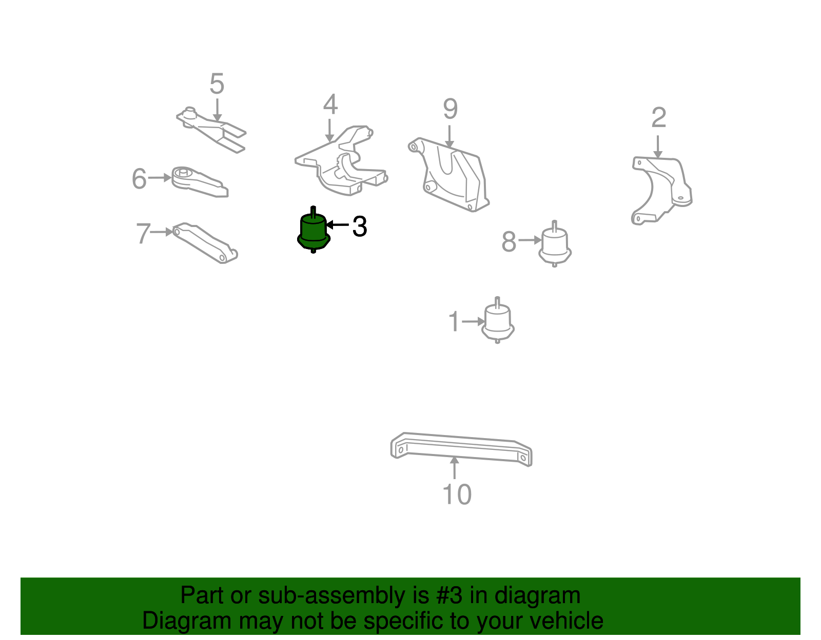 2009-2017 GM Engine Rear Mount 25840450 GM | GMPartsDirect.com