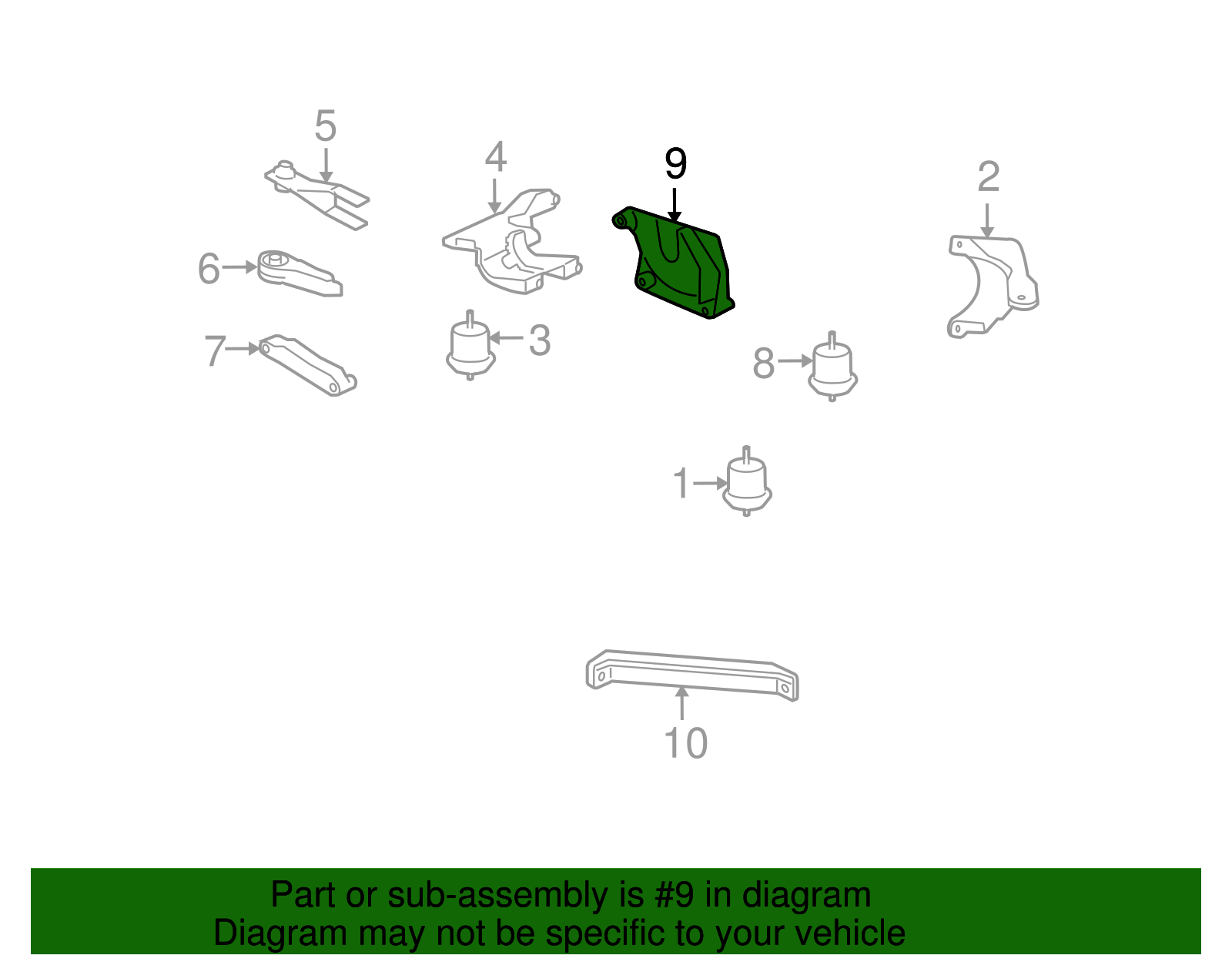 2009-2017 GM Transmission Mount Bracket 84154100 GM | GMPartsDirect.com