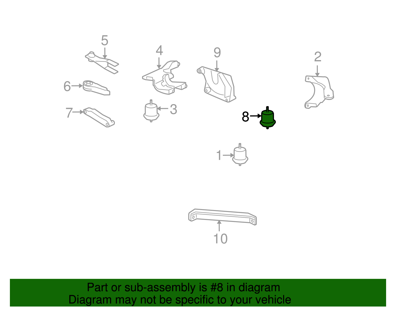 2009-2017 GM Transmission Mount 84006114 GM | GMPartsDirect.com