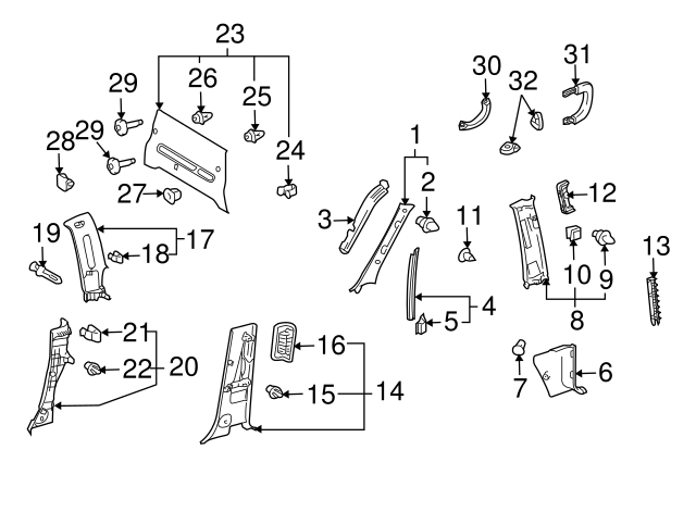 1993-2006 Toyota Cowl Trim Clip 90467-05051-22 | Toyota Parts