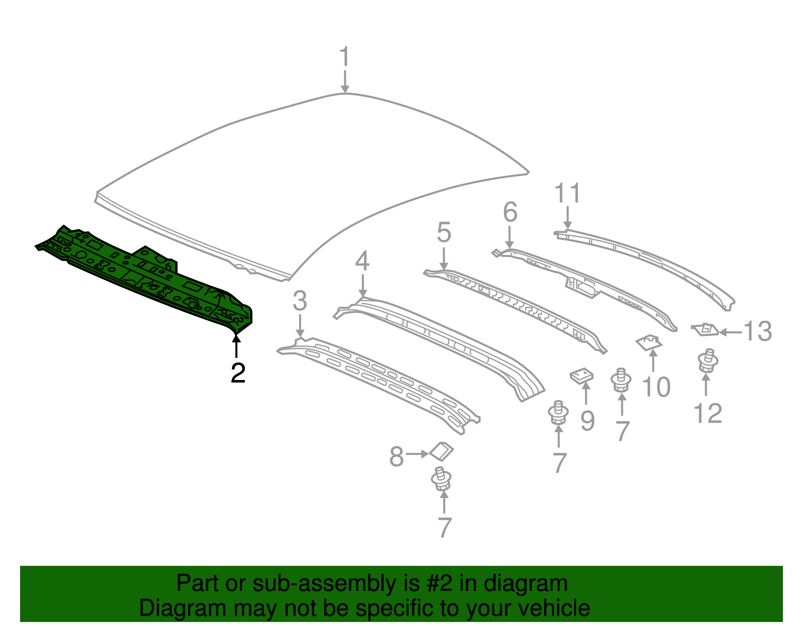 62120-TVA-A00ZZ - 2018-2022 Honda Accord - Rail Front Roof | Honda ...