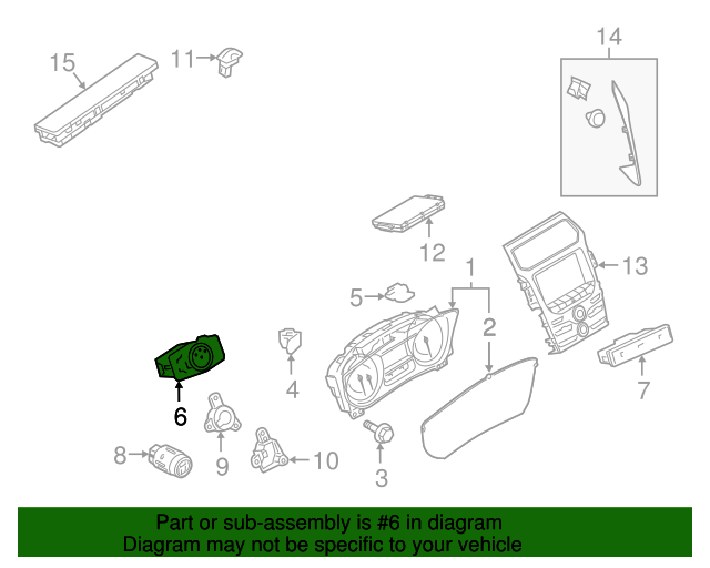 Genuine OEM Ford Part - Headlamp Switch JB5Z-11654-AA | Genuine OEM ...