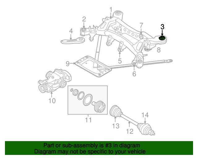 33-31-6-758-260 - Suspension Crossmember Insulator 2006-2013 BMW ...
