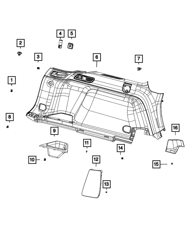 2022-2024 Jeep Grand Cherokee Quarter Trim Panel 7RP37TX7AA | Mopar eStore